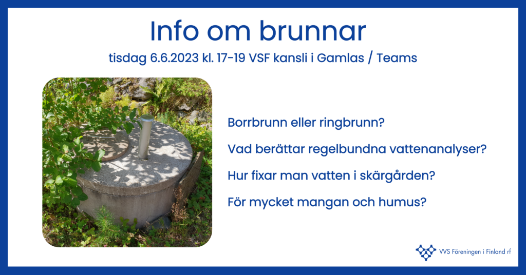 Info om brunnar – VVS Föreningen i Finland